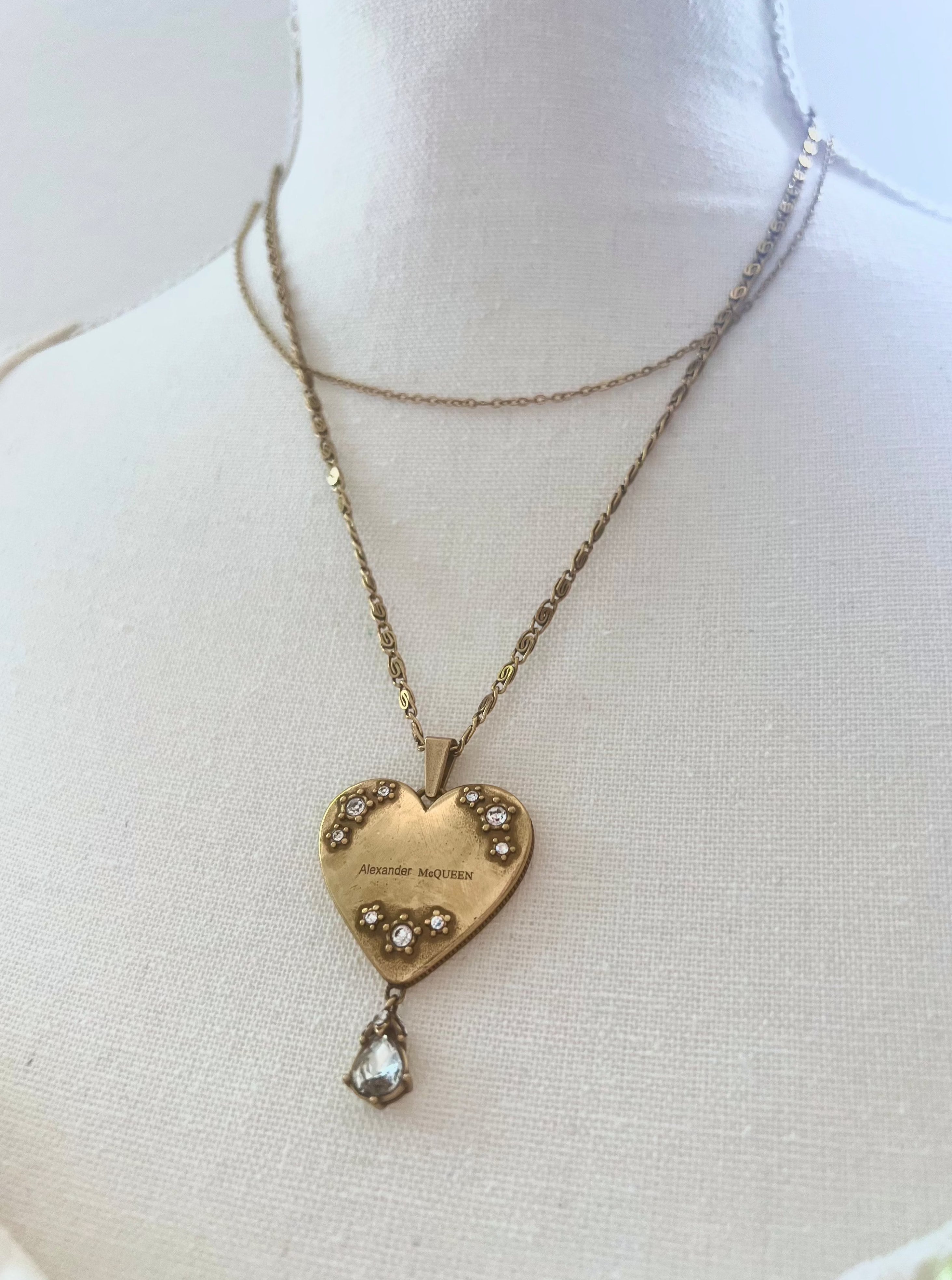Alexander McQueen Charm Heart Pendant Necklace 1990 s